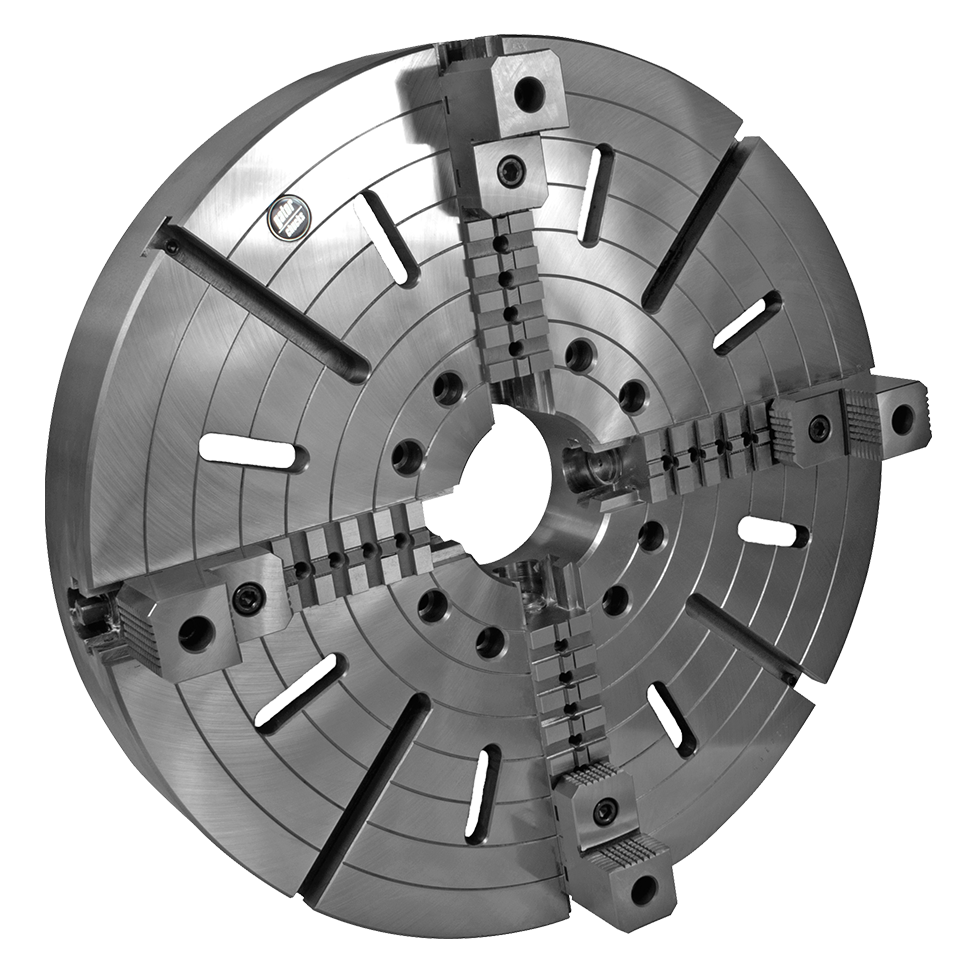 4-Jaw Independent, 40" Cast Steel Body, Plain Back, 2 PC Hard Rev. Jaw | Gator Lathe Chucks