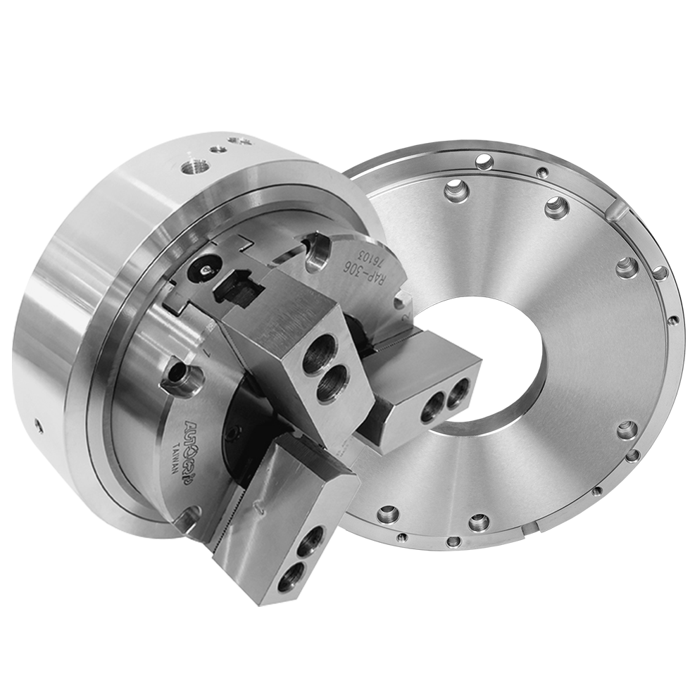 Chuck Kit for Haas 200, 210 Series Rotary Tables, 3-Jaw, Pneumatic, WI | Gator Lathe Chucks