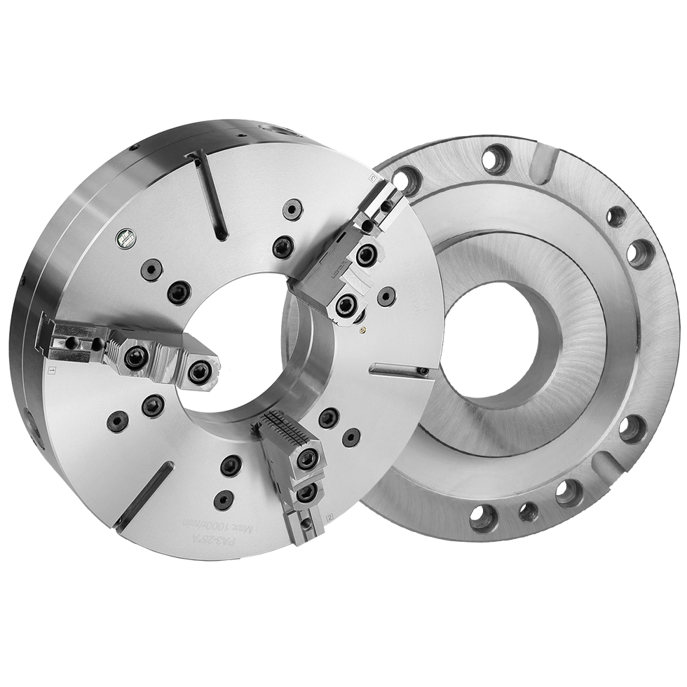 Chuck Kit for Rotary Tables, 3-Jaw, Adjustable, Steel Body, NO Centeri ...