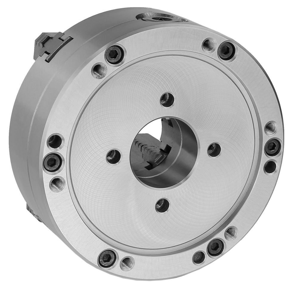 4-Jaw Scroll Chuck, 6" Steel Body, Plain Back, 2 PC Hard Rev. Jaws ...