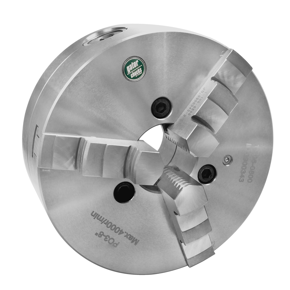 3-Jaw Scroll Chuck, 4" Steel Body, Plain Back, Hard Solid Jaws | Gator ...