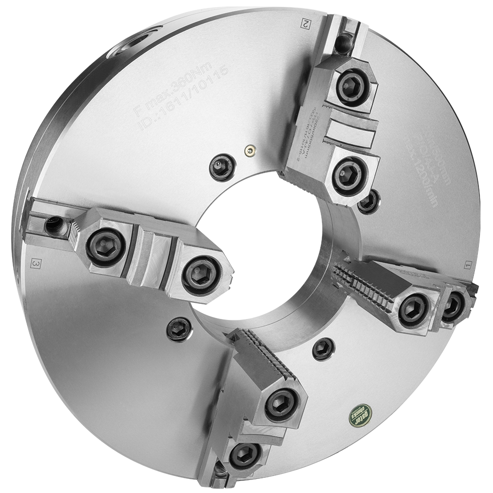 4-Jaw Scroll Chuck, 12" Steel Body, Plain Back, 2 PC Hard Rev. Jaws ...