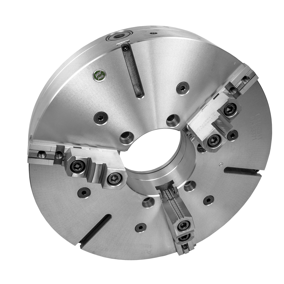 3-Jaw Scroll Chuck, 16" Steel Body, Direct Mount A1-11, 2 PC Hard Rev ...