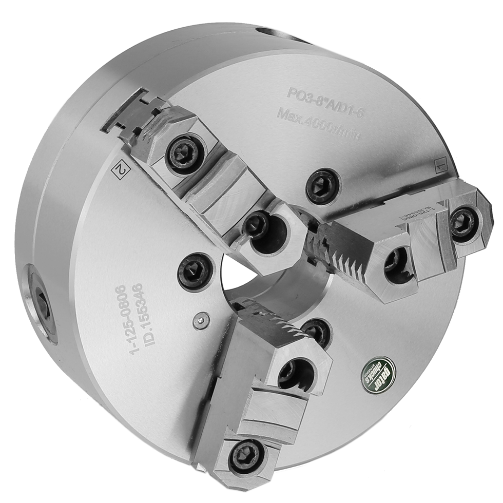 3-Jaw Scroll Chuck, 12" Steel Body, Direct Mount D1-6, 2 PC Hard Rev ...