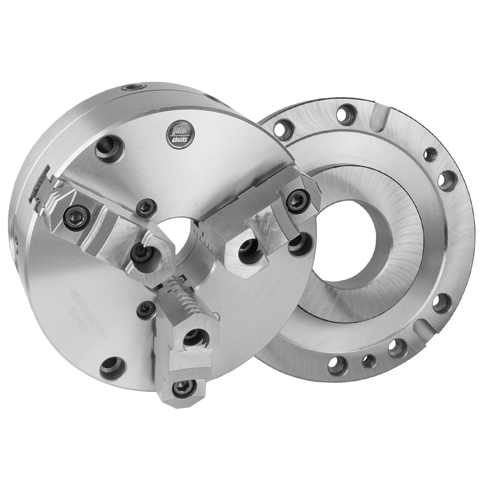 Chuck Kit for Rotary Tables, 3-Jaw, Adjustable, Cast Iron Body, NO Cen ...
