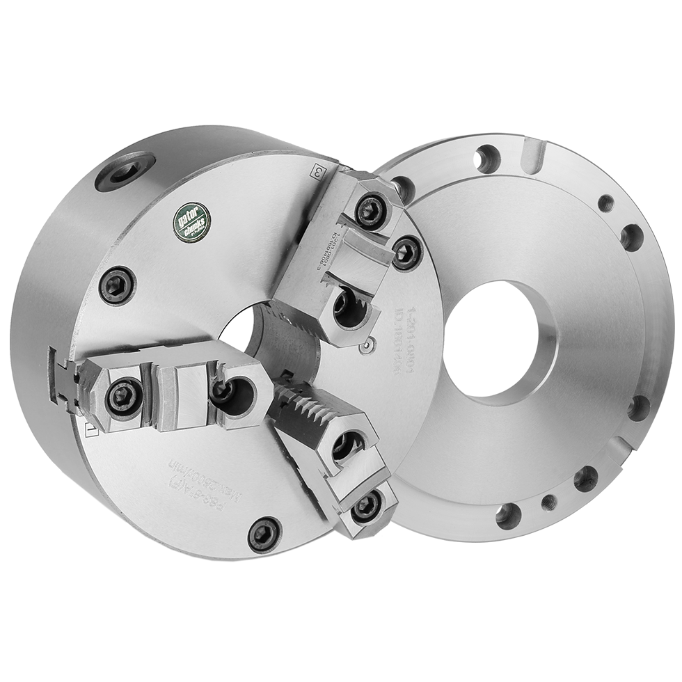 Chuck Kit for Rotary Tables, 3-Jaw, Scroll, Cast Iron Body, NO Centeri ...
