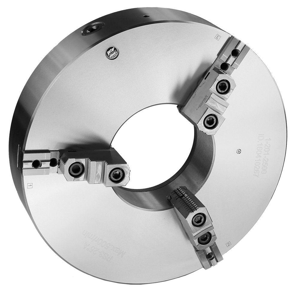 3-Jaw Scroll Chuck, 16" Cast-Iron Body, Plain Back, 2 PC Hard Rev. Jaw ...