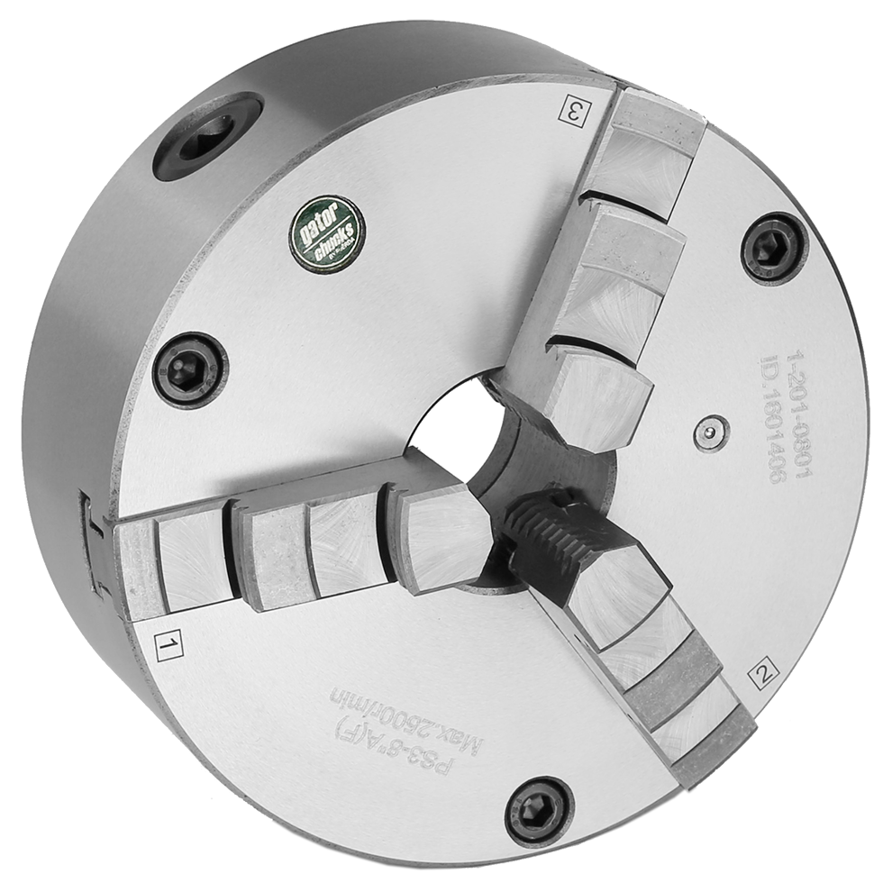 3-Jaw Scroll Chuck, 4" Cast-Iron Body, Front Mount, Hard Solid Jaws ...