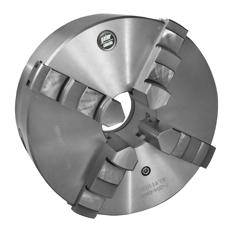 4-Jaw Scroll Chuck, 10" Cast-Iron Body, Plain Back, Hard Solid Jaws ...