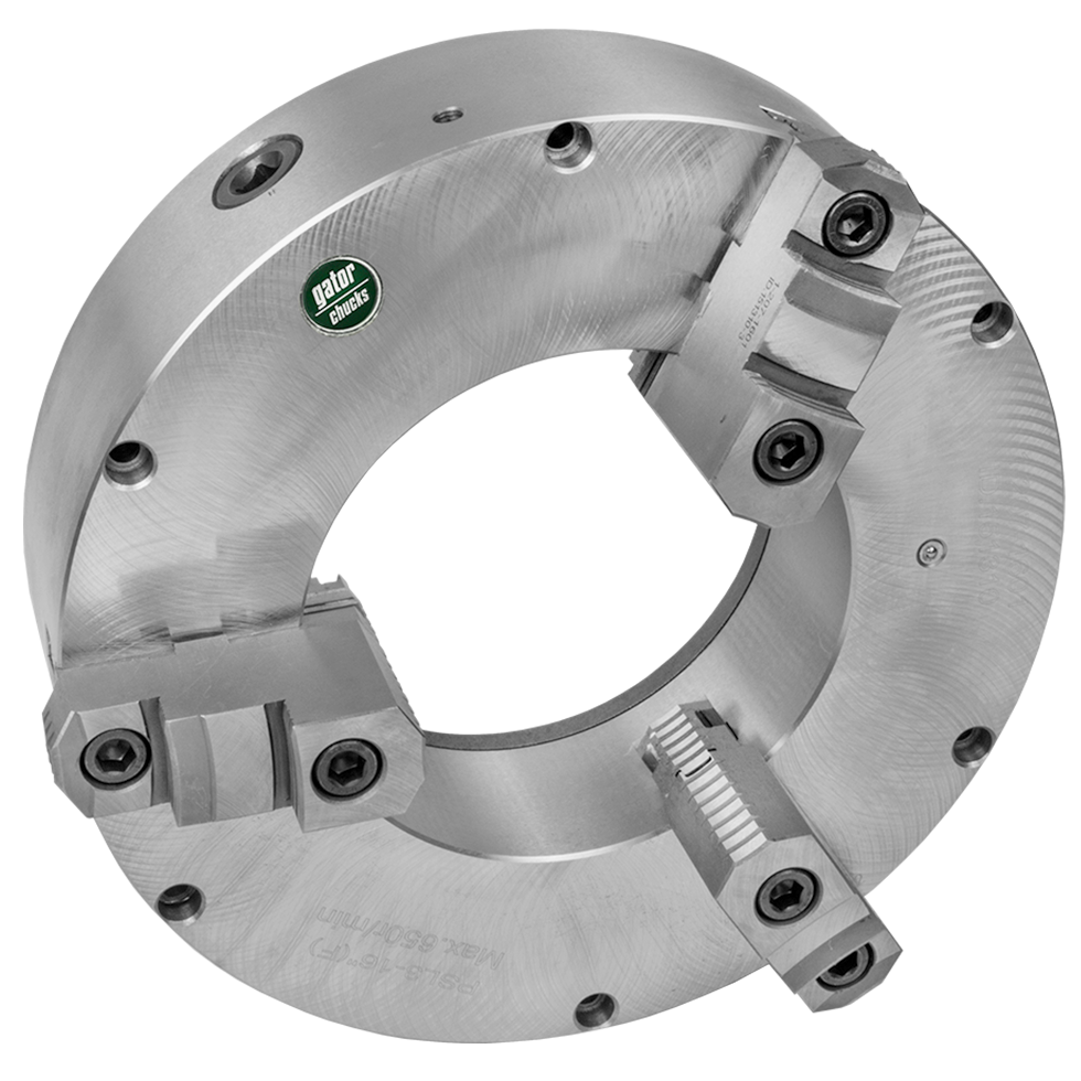 3-Jaw Scroll Chuck, 20" Steel Body, Large Thru-Hole, Front Mount, 2 PC ...