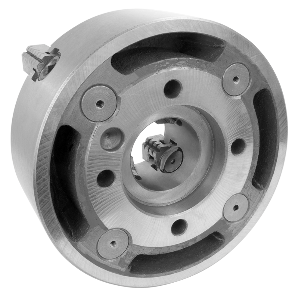 4-Jaw Independent, 6" Cast-Iron Body, Plain Back, Hard Solid Jaws | Gator Lathe Chucks